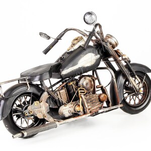XL Large Black Motorcycle Metal Model, Chooper Motorbike Vintage Toy ...