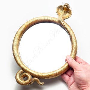 Golden Frame Round Mirror Wall Mirror With Snake Ornament, Funky Home ...