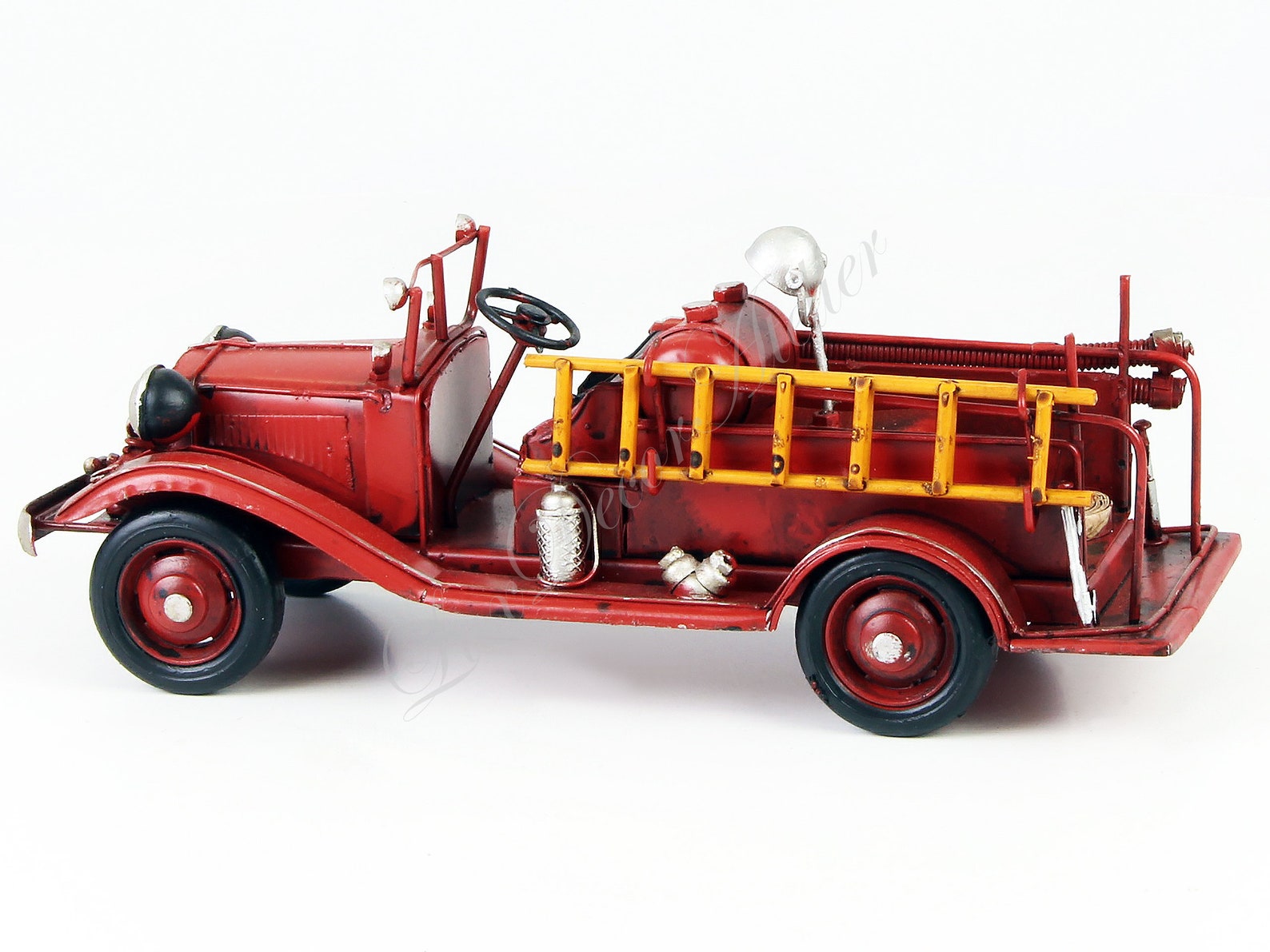 Red Fire Engine Car Metal Model Vintage Fire Truck Fire - Etsy