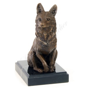 Sitting Fox Bronze Sculpture, Bronze Statue on Marble Base, Fox ...