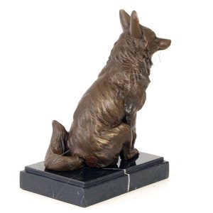 Sitting Fox Bronze Sculpture, Bronze Statue on Marble Base, Fox ...