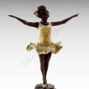 Bronze Ballet Dancer Statue Dancing Girl, Young Dancer on Marble Base ...
