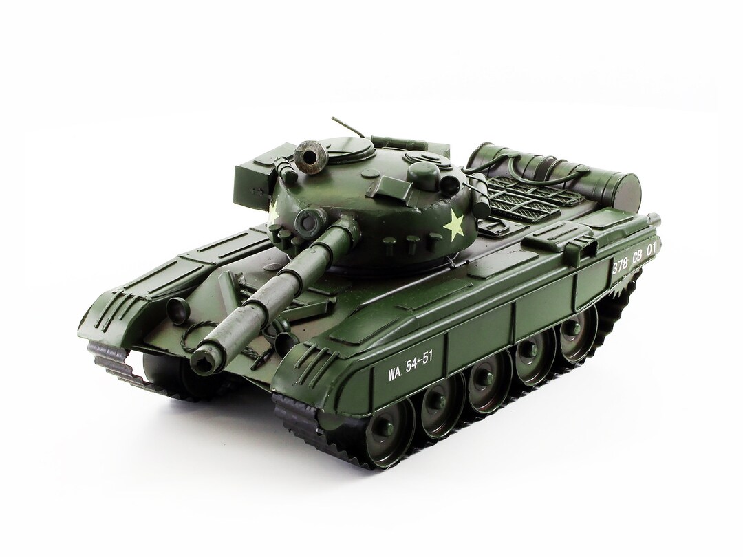 Green Army Tank Metal Model, Military Statue Tank Vintage Style Toy ...