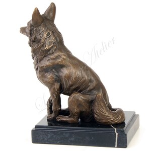 Sitting Fox Bronze Sculpture, Bronze Statue on Marble Base, Fox ...