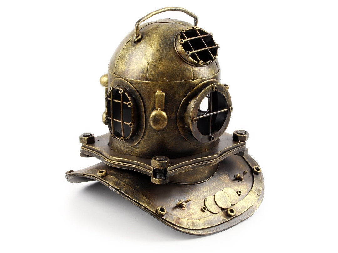 Decorative Diving Helmet Metal Model, Vintage Style Divers Scuba Helmet ...