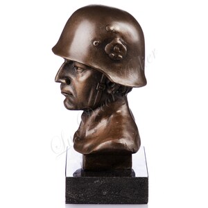 Bronze Sculpture of Soldier Bust, Modern Art Bronze Statue on Marble ...