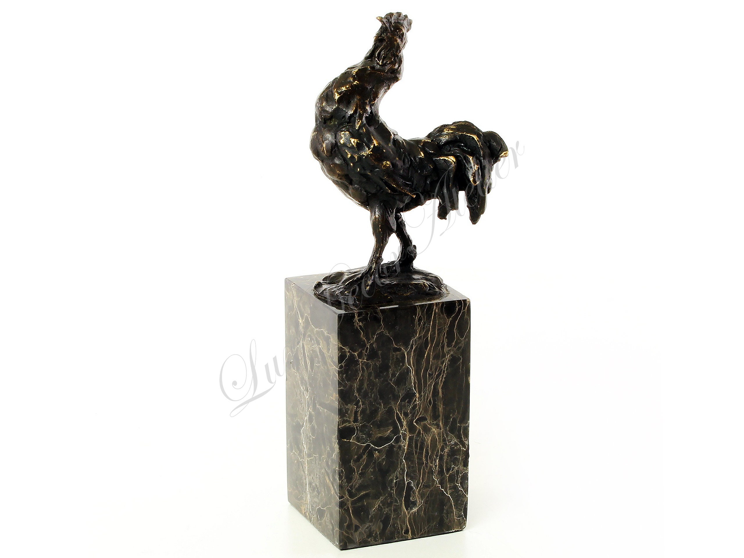Bronze Rooster Statue Rooster Crowing Bronze Sculpture - Etsy