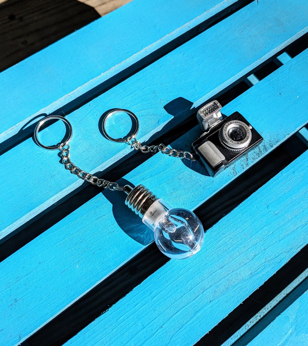 Camera and Lightbulb Keychains, Flashing Camera, Light up Keychain ...