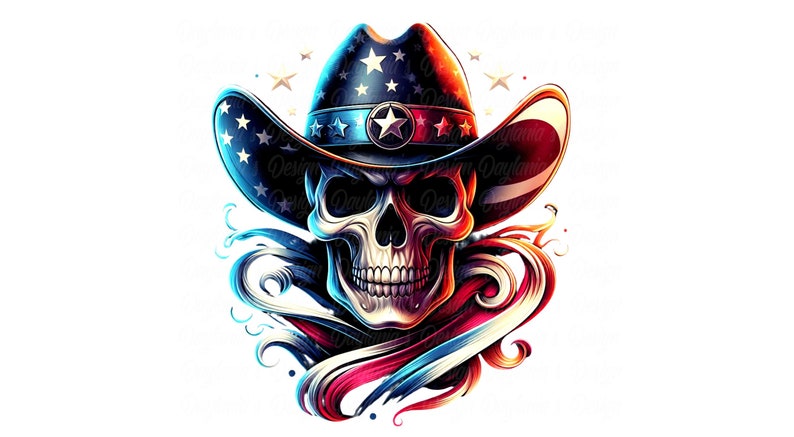 4th of July - Independent Day - Skeleton Face - PNG Sublimation Design ...