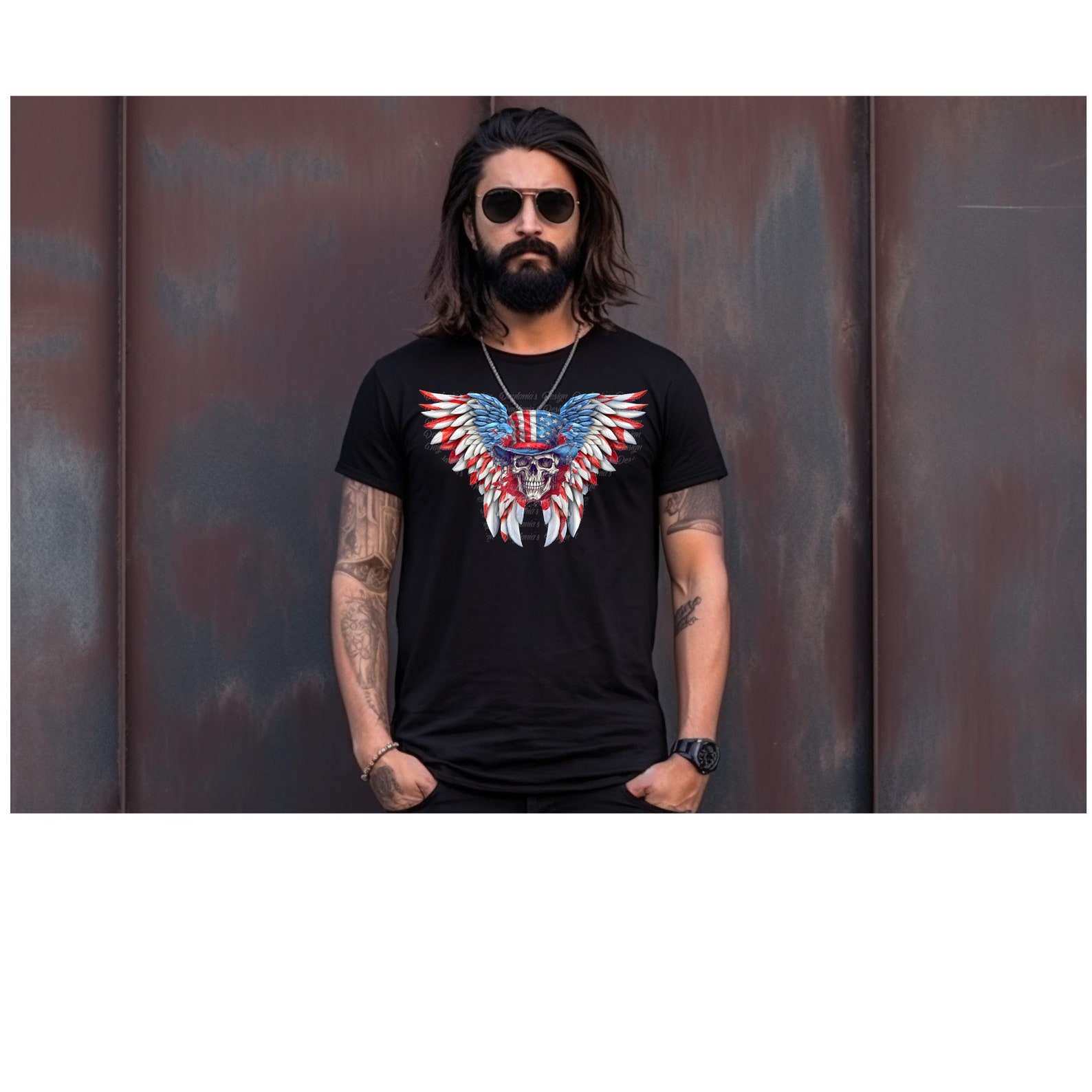 Skull-4th of July-sublimation PNG - Etsy