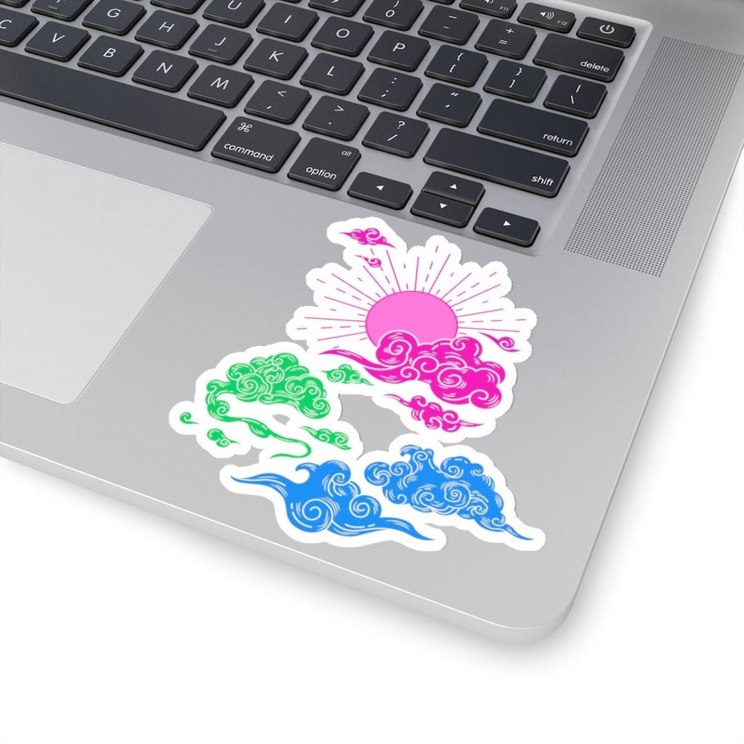 Polysexual Sticker, Cute Sun Cloud Gift, Poly Sexual Flag Laptop Decal ...
