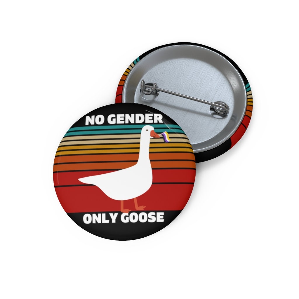 Non Binary Pin Button, No Gender Only Goose, NB Flag Gift, Nonbinary ...