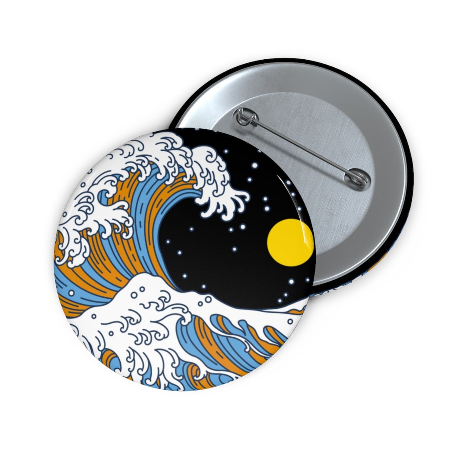 Aroace Pin Button, Japanese Wave Art, Aro Ace Gift, Discreet Aromantic ...
