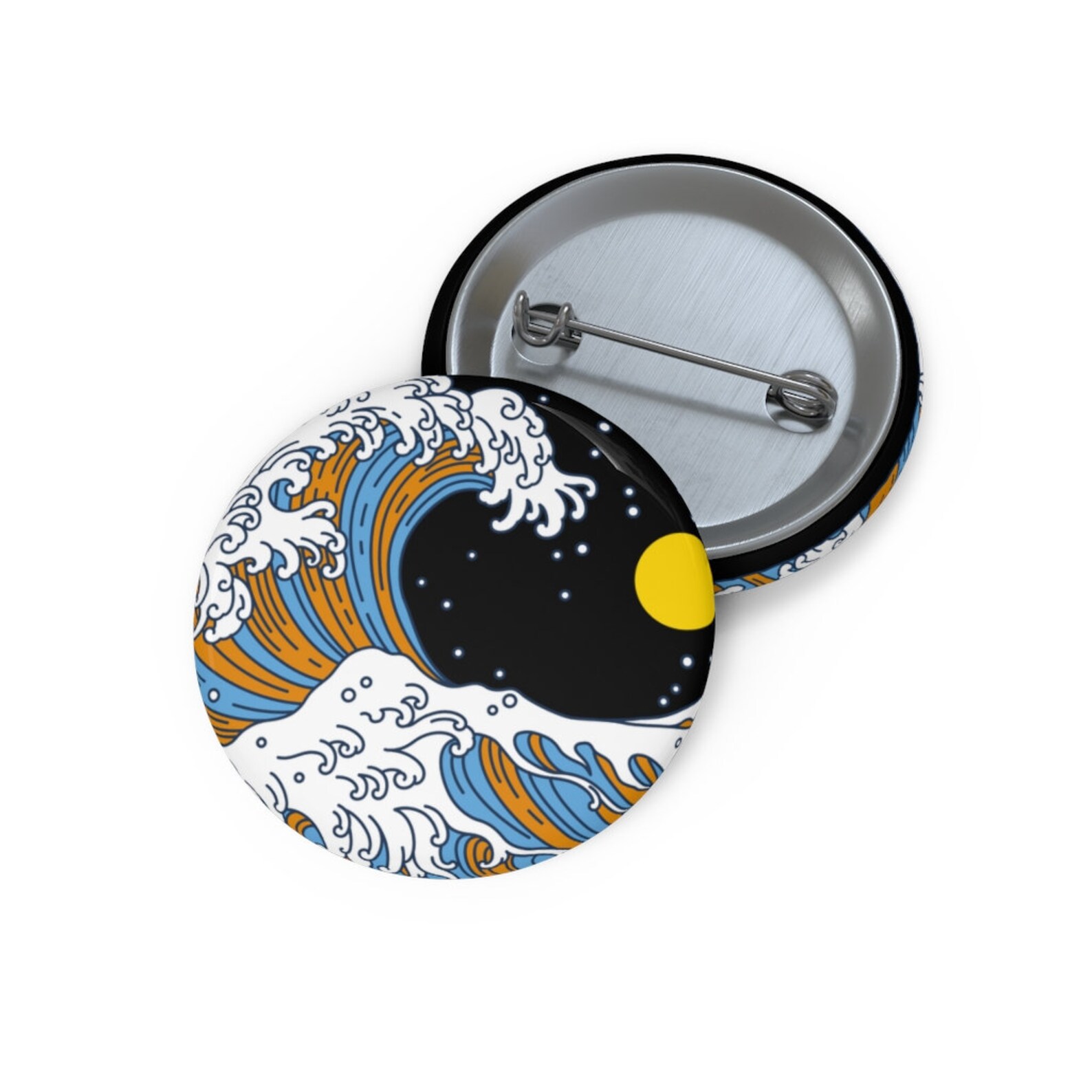 Aroace Pin Button, Japanese Wave Art, Aro Ace Gift, Discreet Aromantic ...