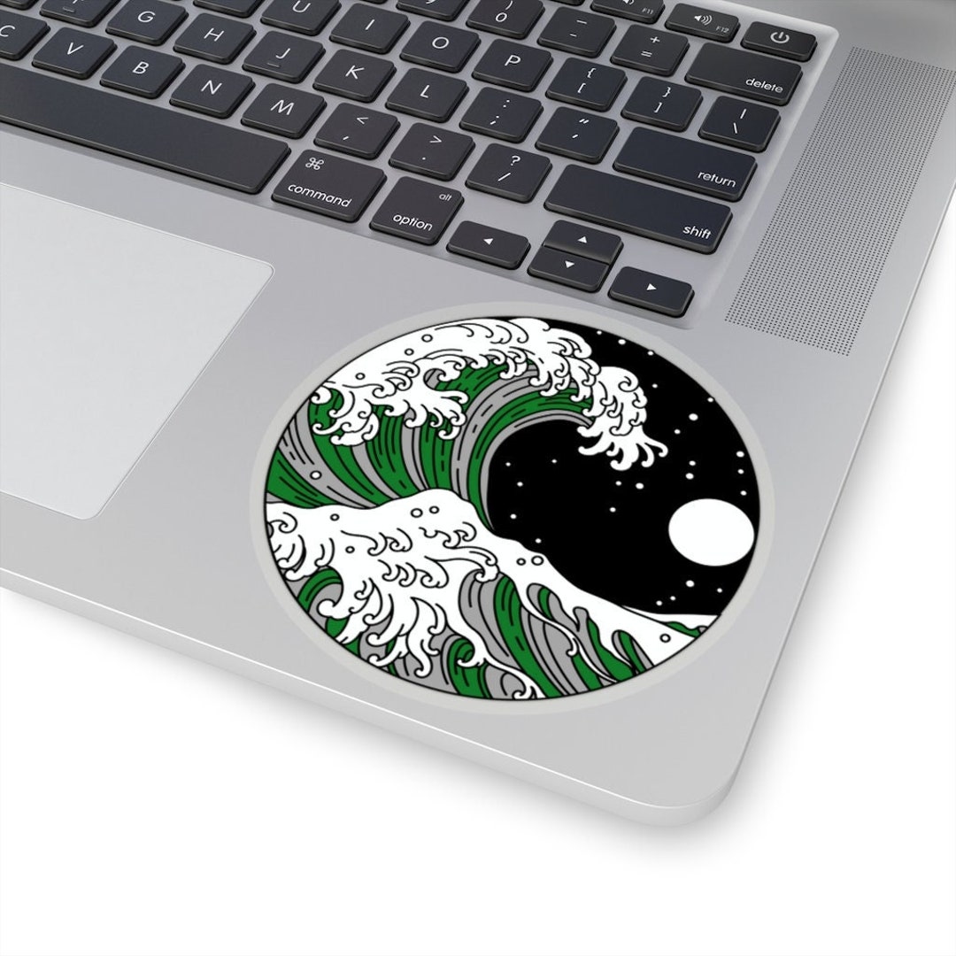 Demiromantic Sticker, Demi Romantic Flag Gift, Japanese Wave Art ...