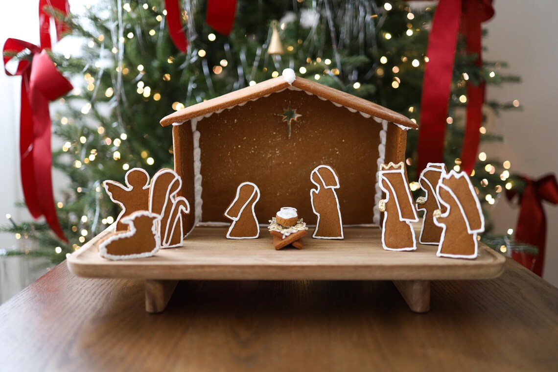 Nativity Gingerbread Template | Printable Manger Pattern | DIY ...