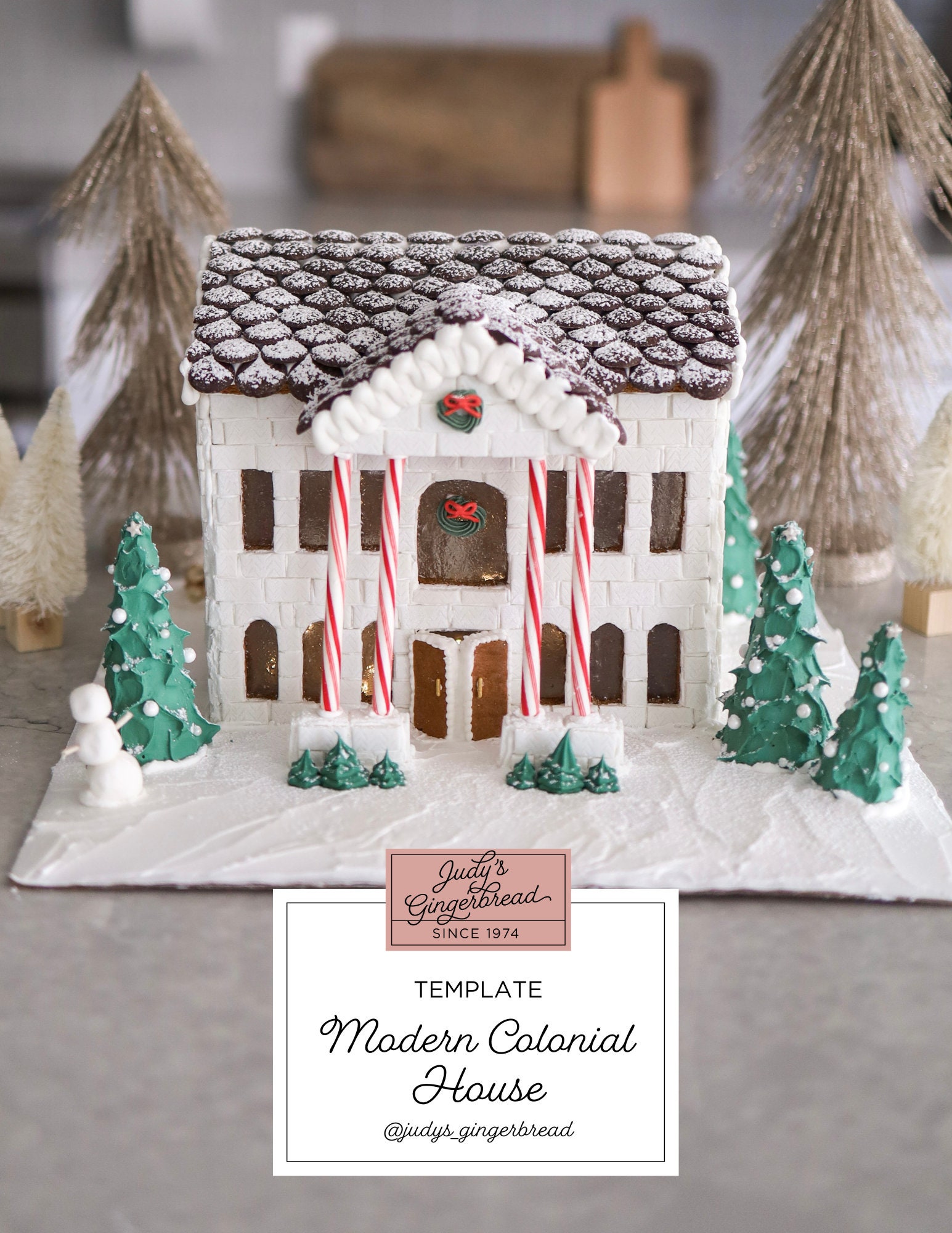 Modern Colonial gingerbread Template - Etsy