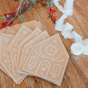 Gingerbread House Greeting Cards - Set of 5 - Etsy