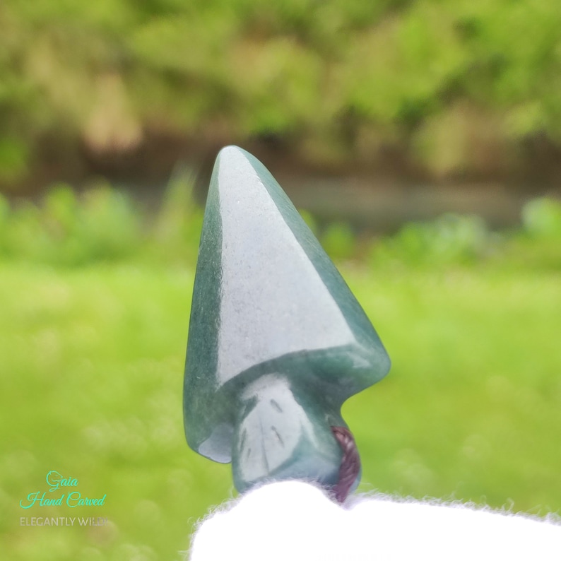Jade Arrowhead Necklace, Stone Spearhead Pendant, Blue Jade Pendant ...