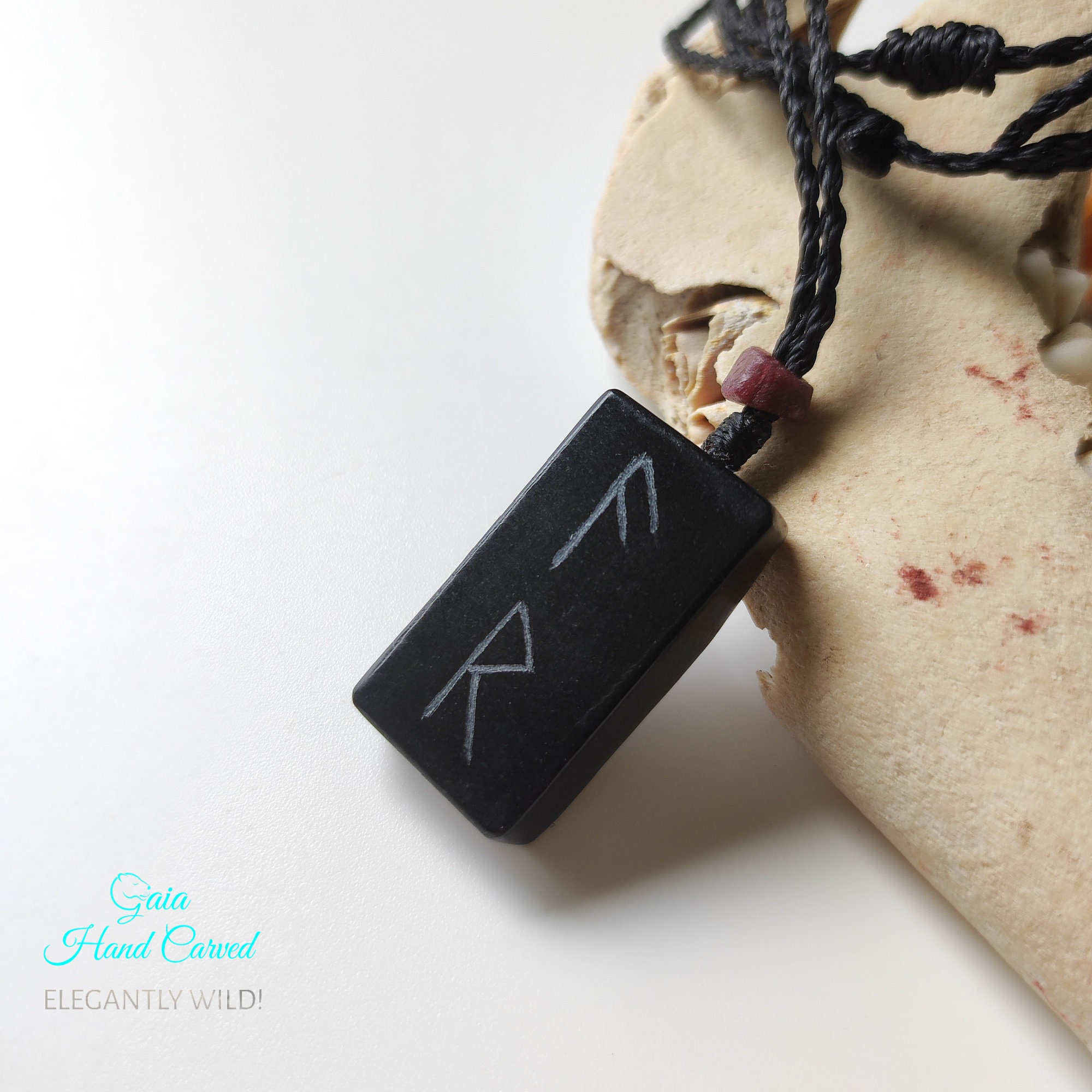 Viking Runes Stone Pendant Runes Symbol Necklace Jade - Etsy