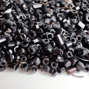Glass Victorian Era Beads, Like Jet Beads From Antique Dress, Black Jet ...