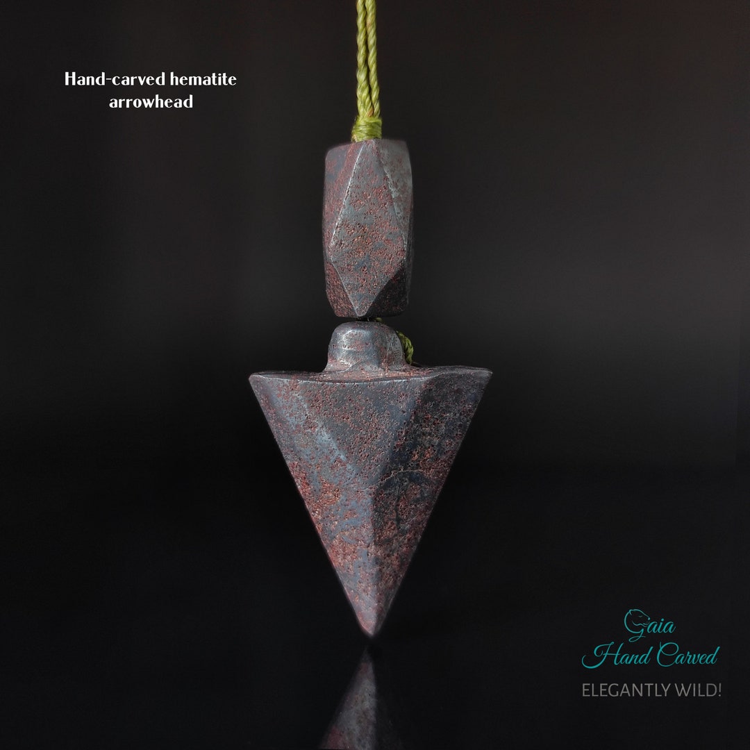 Stone Arrowhead Necklace Carved Arrowhead Pendant Ancient - Etsy