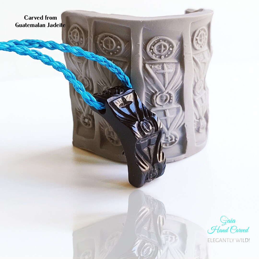 Guatemalan Black Jadeite Jade Pendant, Hand-carved Cross Religious ...