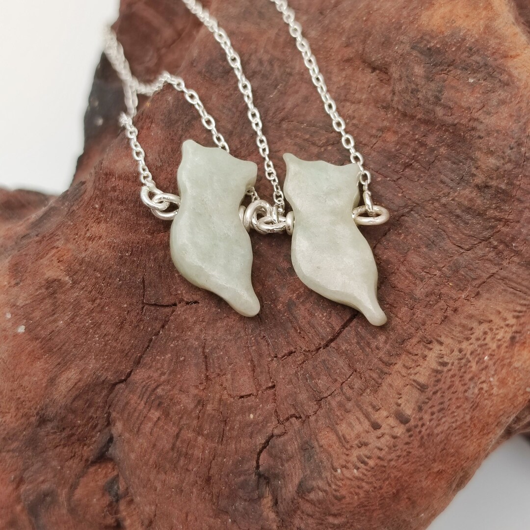 Jade Owl Pendant, Minimalist Owl Gift for Women, Owl Necklace Sterling ...