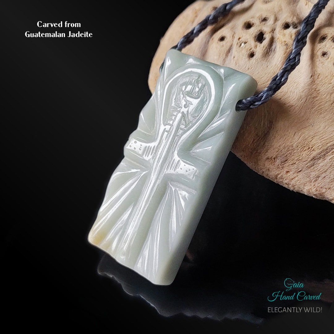 Carving Stone Jade Ancient Ankh Cross Pendant, Guatemalan Jade Jadeite ...