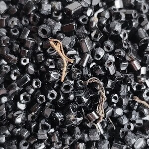 Glass Victorian Era Beads, Like Jet Beads From Antique Dress, Black Jet ...