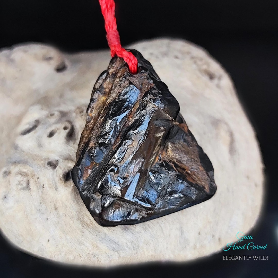 Natural Jet Pendant, Raw Jet Stone Necklace, Protective Black Crystal ...