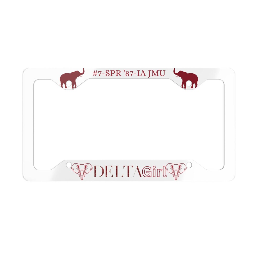 Sorority License Plate Frame, Custom Delta Girl Design, Greek Life Car ...