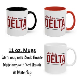 Delta Girl Personalized Color Accent Coffee Mug, 11oz, Custom DST Cup ...