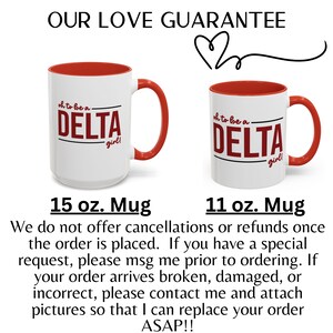 Delta Girl Color Accent Coffee Mug, Custom Sorority Gift - Etsy
