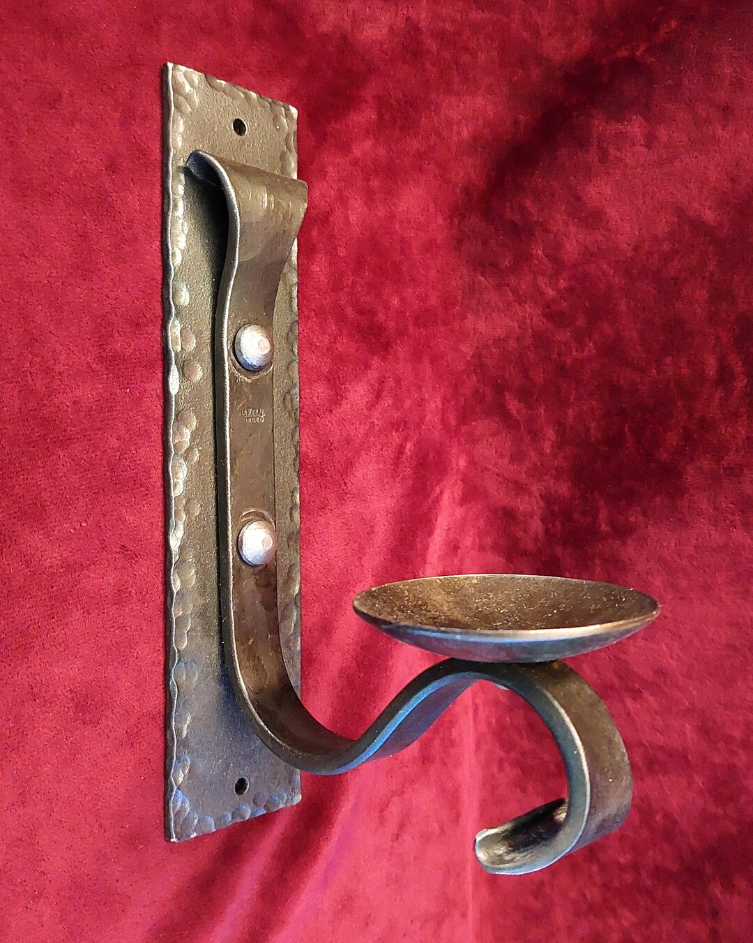Hand Forged Wall Sconce - Blacksmith Made, Solid Steel, Mantle Piece ...