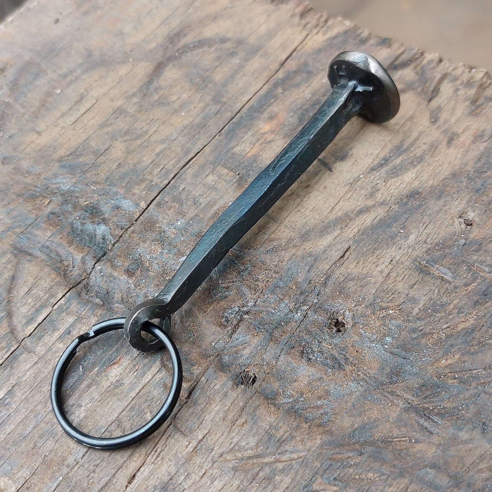 Hand Forged Nail Key Ring Ideal Gift for Folks Who Like Nails Original ...
