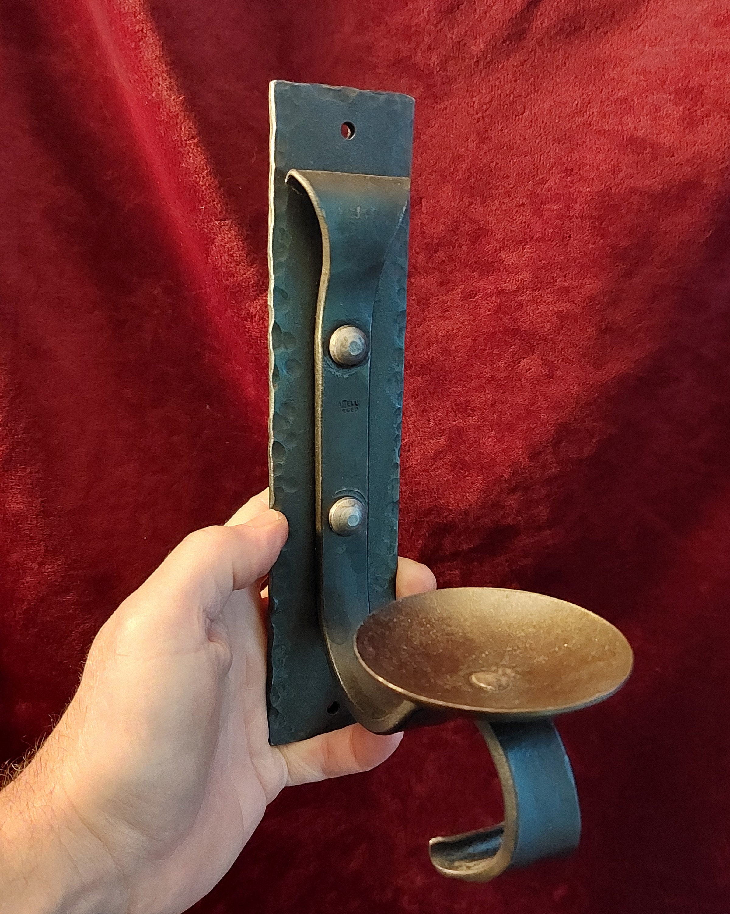 Hand Forged Wall Sconce Blacksmith Made, Solid Steel, Mantle Piece ...