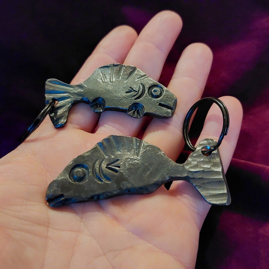 Hand Forged Fish Key Ring Ideal Gift for Fisherpeople and Lovers of the ...
