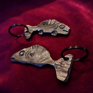 Hand Forged Fish Key Ring - Ideal Gift for Fisherpeople and Lovers of ...