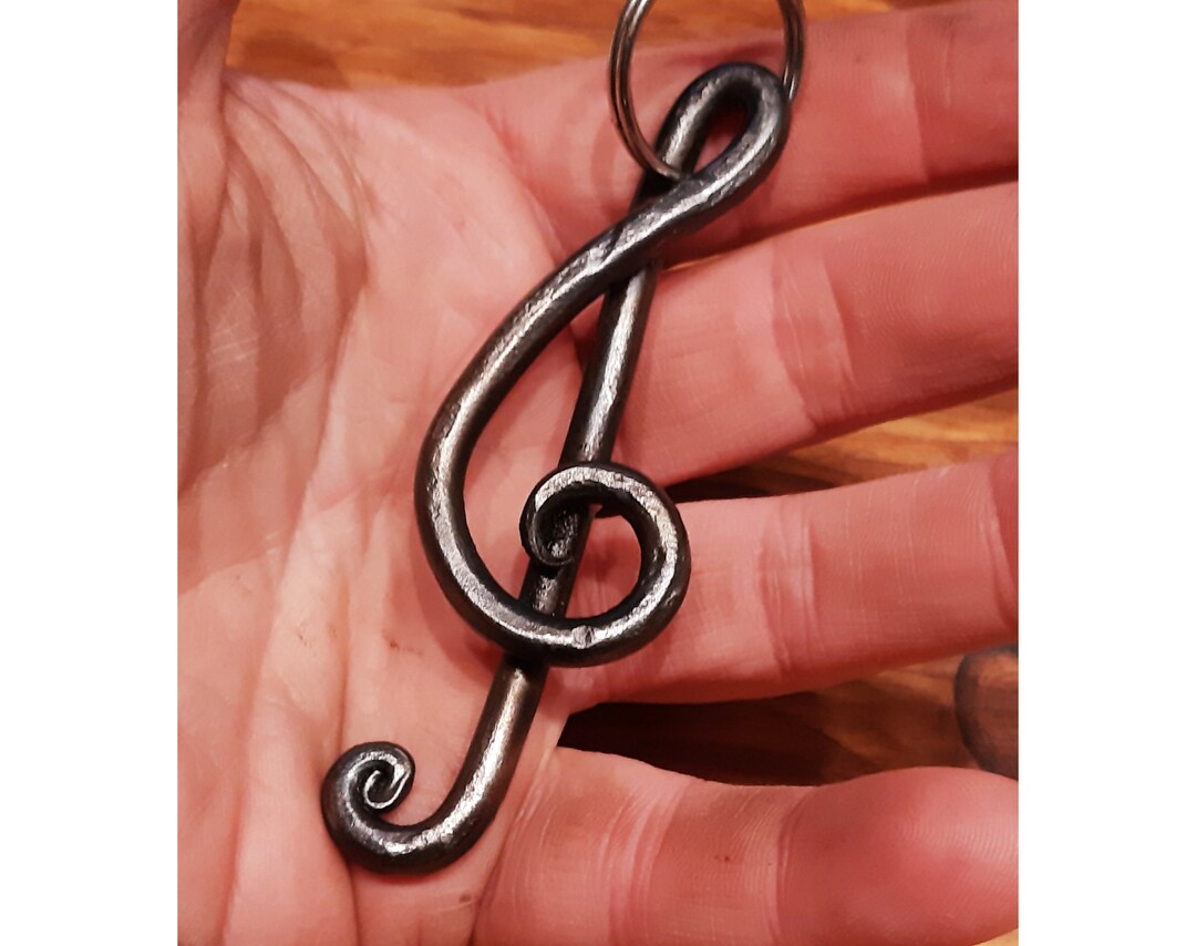 Hand Forged Treble Clef Key Ring Ideal Gift for Musicians and Music ...