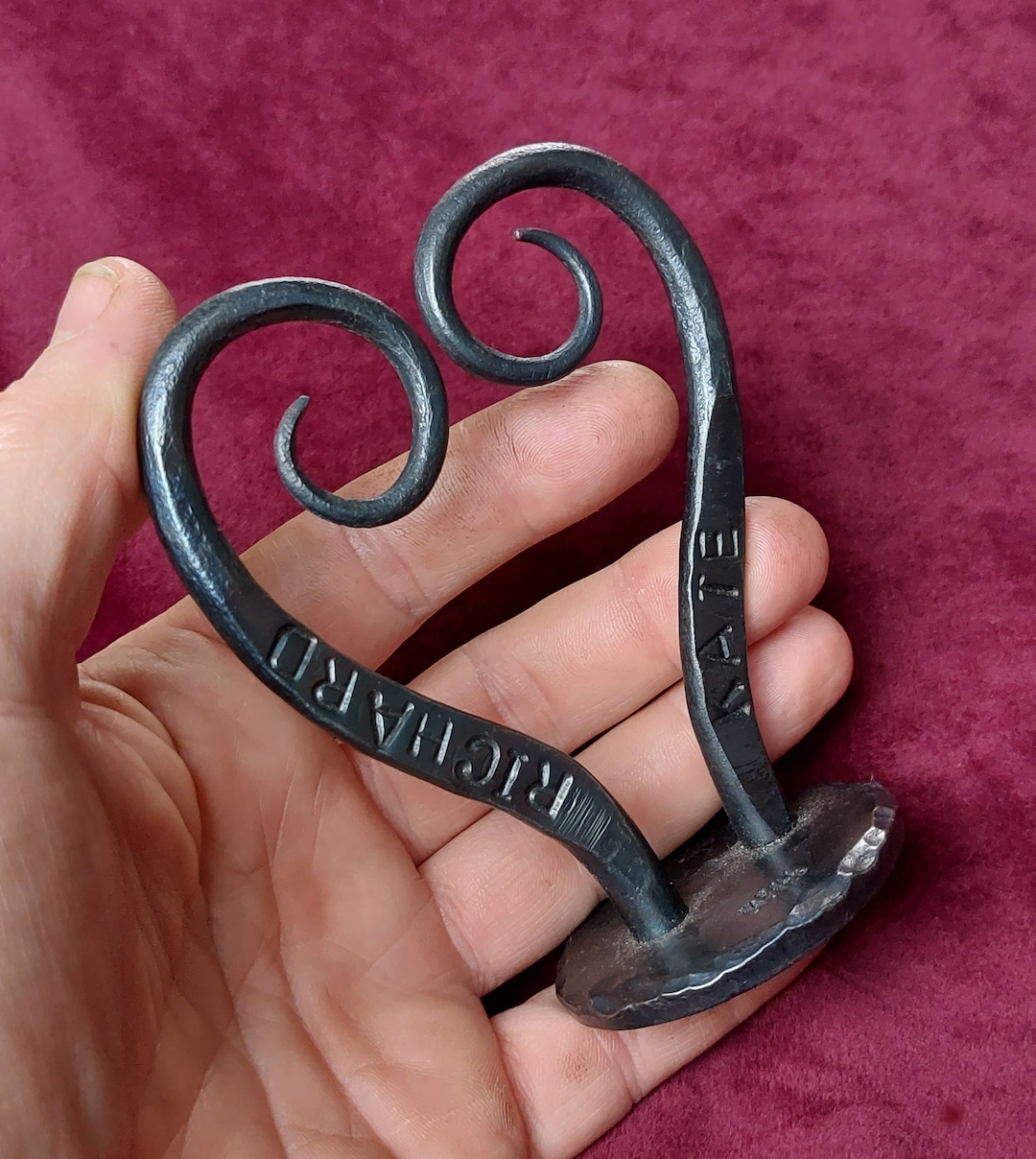 Hand Forged Personalised Heart - Wedding, 11th Wedding Anniversary ...