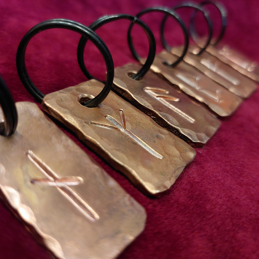 Hand Forged Copper Elder Futhark Viking Rune Pendant/keyring Choose ...