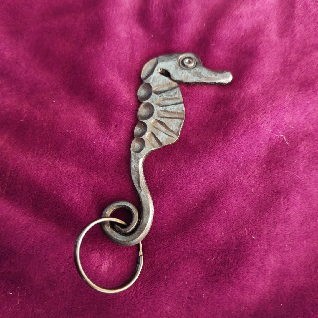 Hand Forged Sea Horse Keyrings - Etsy
