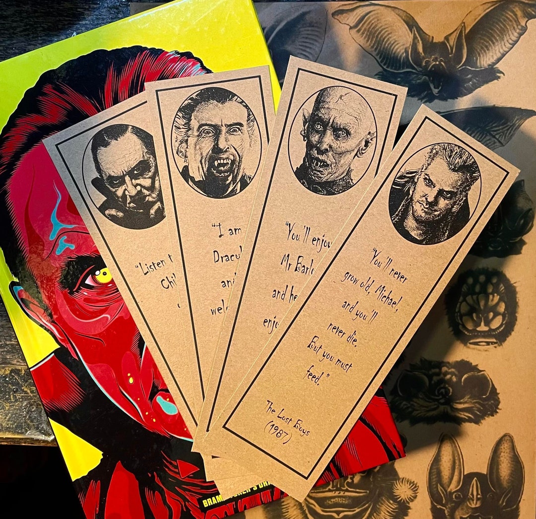 Vampire Bookmark Set of 3/original Art Print Bookmarks/universal ...