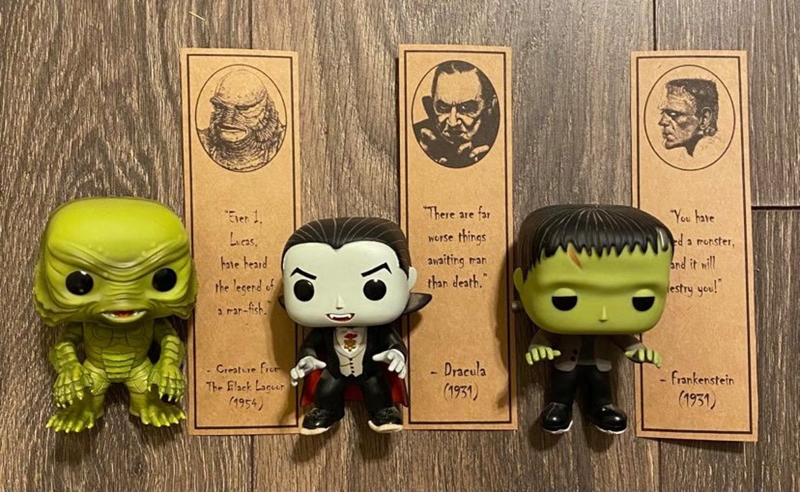 Universal Monsters Bookmark Set of 3/original Art Print - Etsy