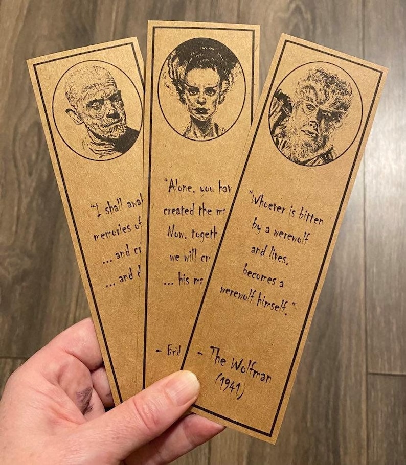 Universal Monsters Bookmark Set of 3/original Art Print Bookmarks/mummy ...