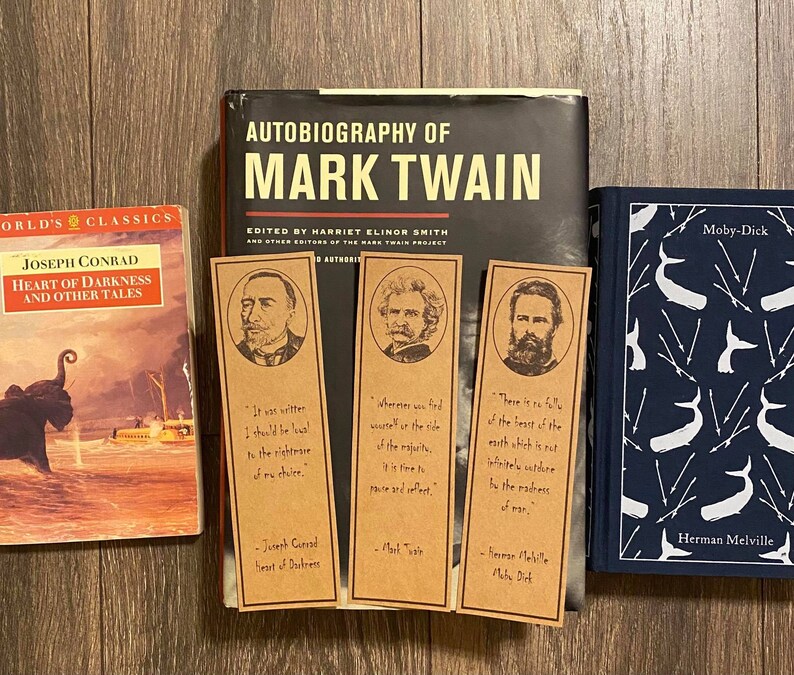 Classics Author Bookmark Set/art Print Bookmarks/herman - Etsy