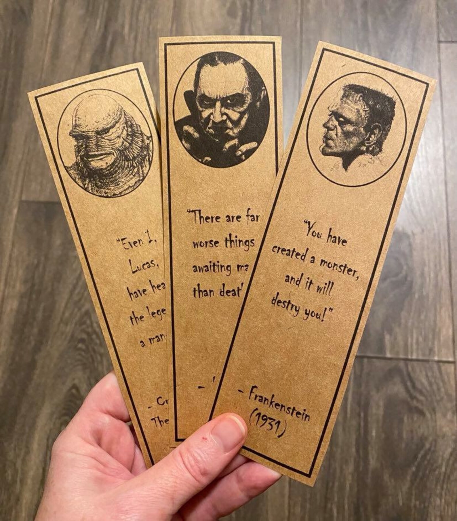 Universal Monsters Bookmark Set of 3/original Art Print - Etsy