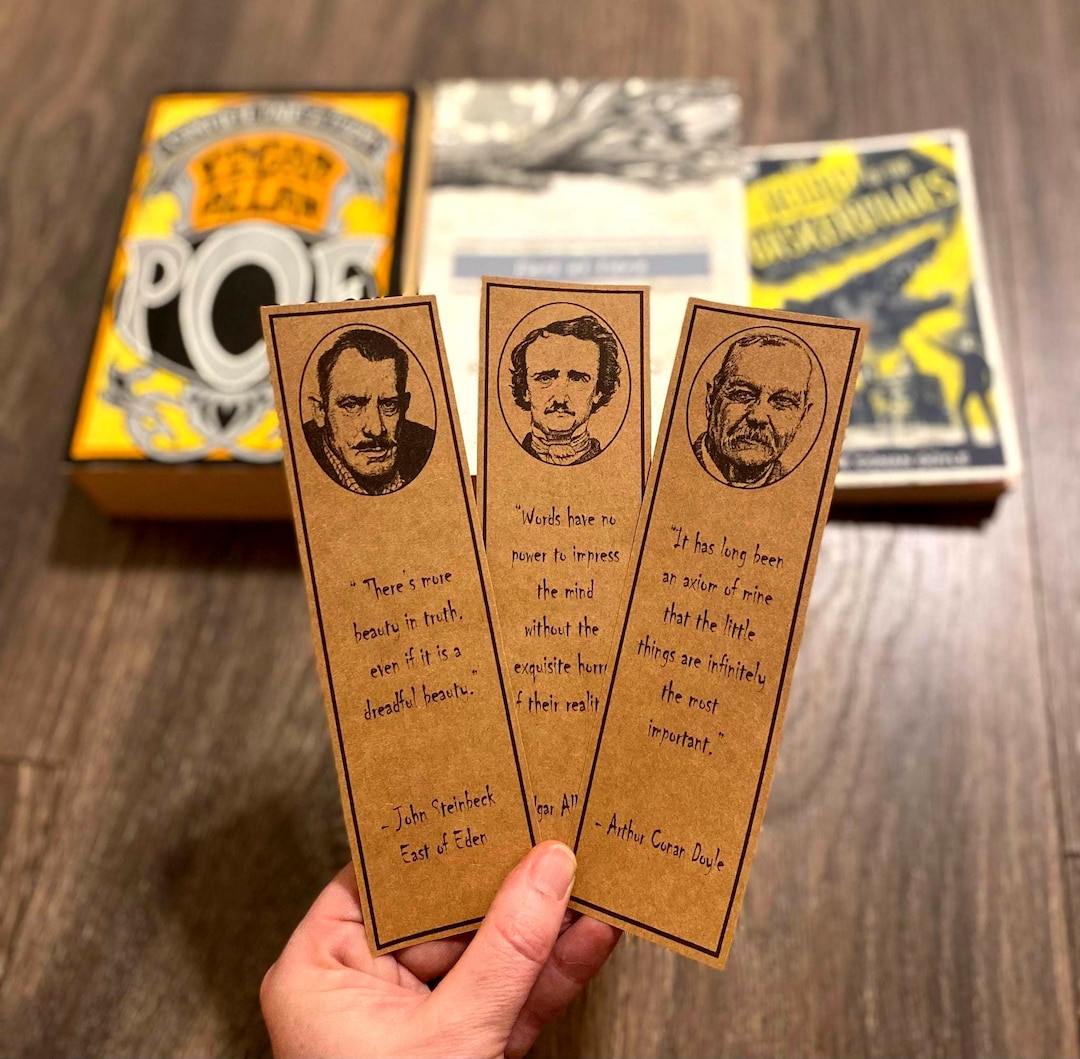 Famous Author Bookmark Set of 3: Original Art Print Bookmarks - Etsy