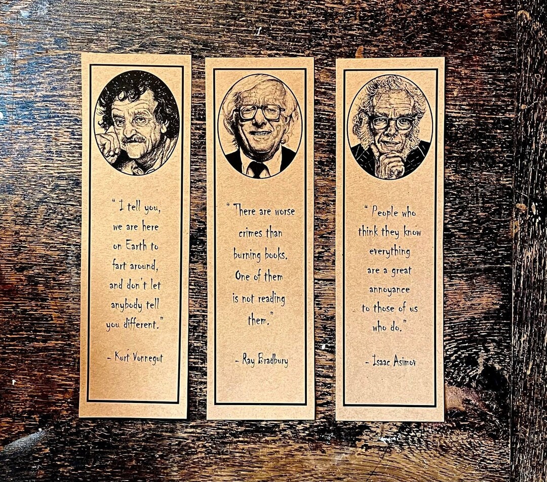 Sci-fi Author Bookmark Set/art Print Bookmarks/isaac Asimov/ray ...